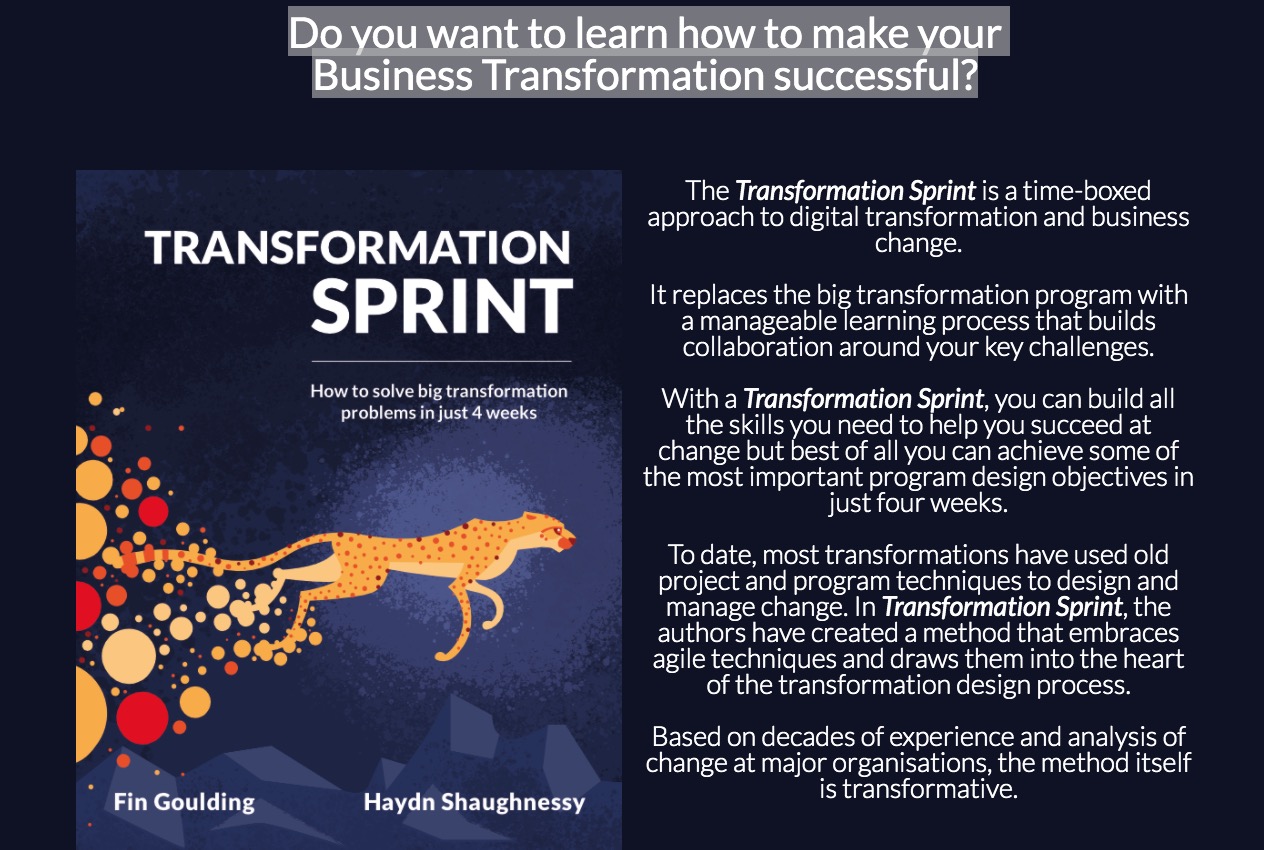 Time-boxing urgent change with a Transformation Sprint approach - The Digital Transformation People